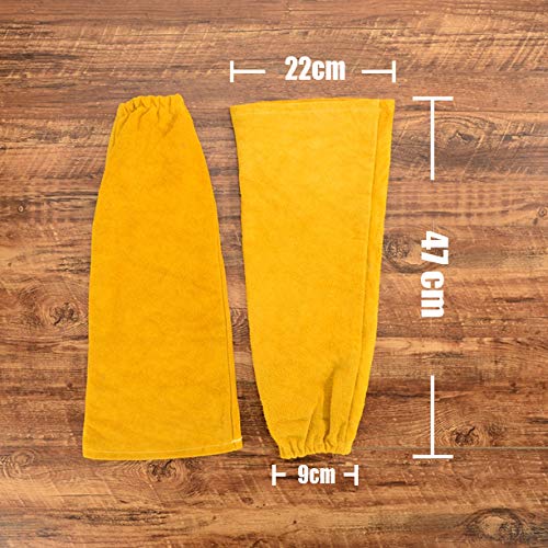 Leather Welding Work Sleeves for Men&Women - Heat & Flame Resistant Arm Protection One Size Fit Most