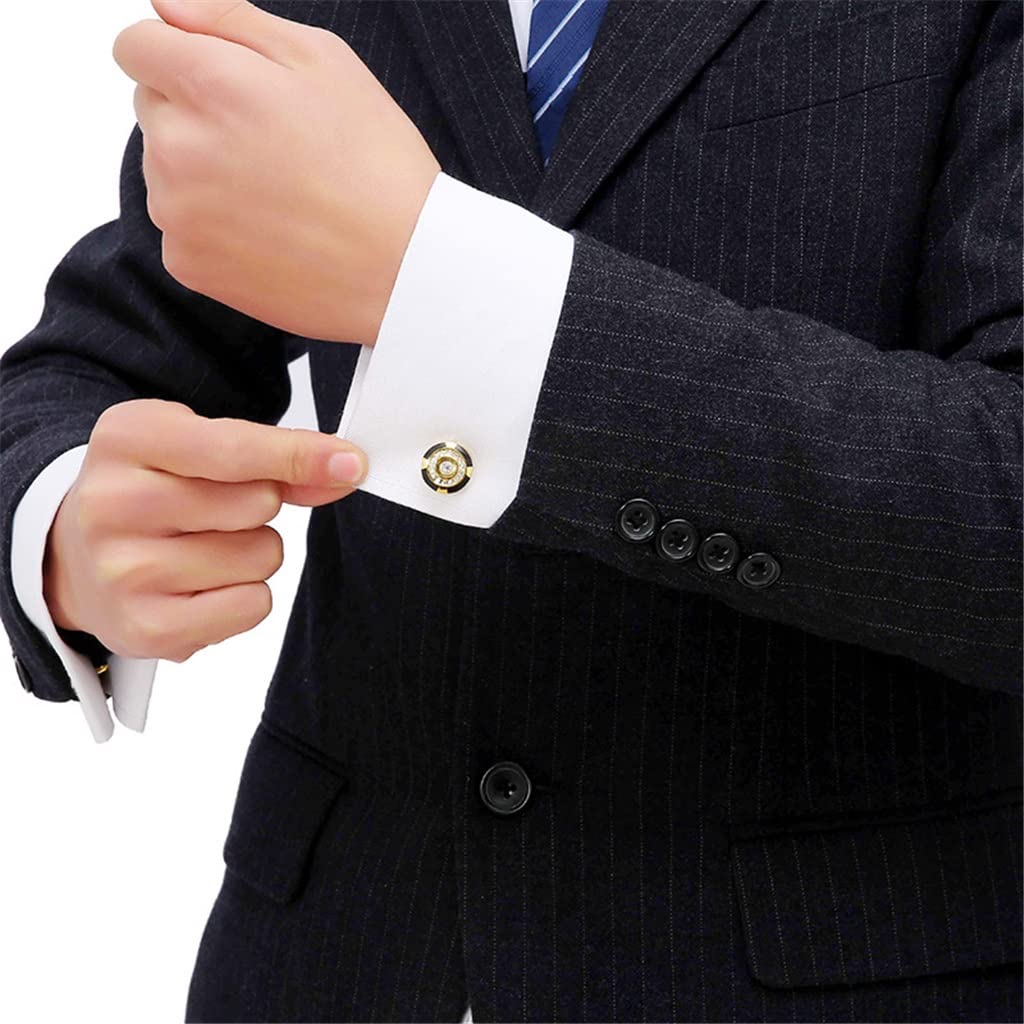 MJWDP Men's Cufflinks French Shirt Cuff Studs with Diamonds (Color : A, Size : One Size)