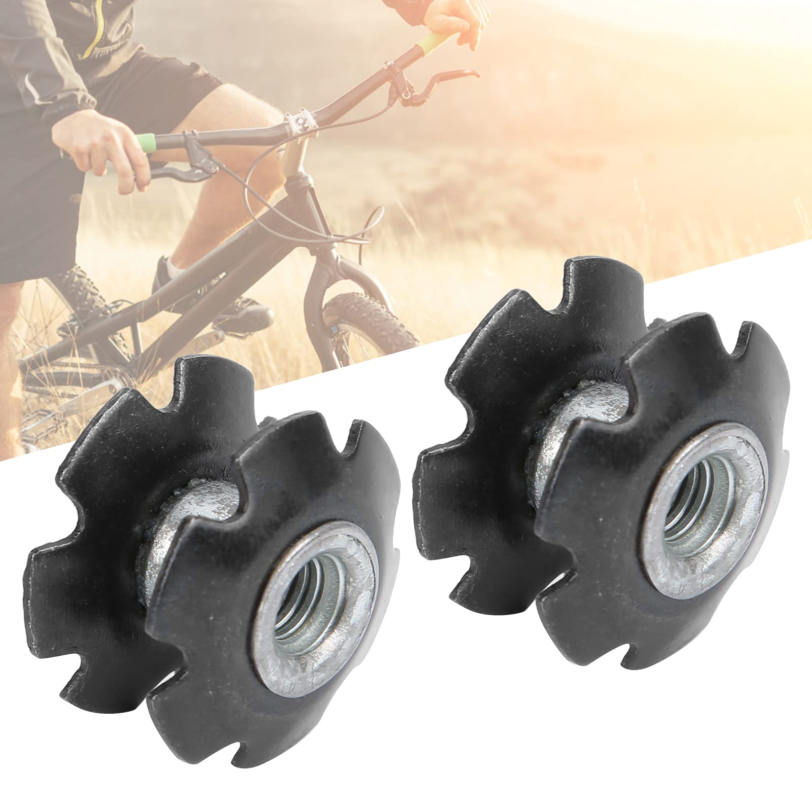 Pilipane Universal Headset Star Nut Setting Tool, Bike Bicycle Fork Star Nut, 0.9inch Cycling Headset Star Nut, MTB Road Bike Cycling Bicycle Headset Star Nuts for Fork