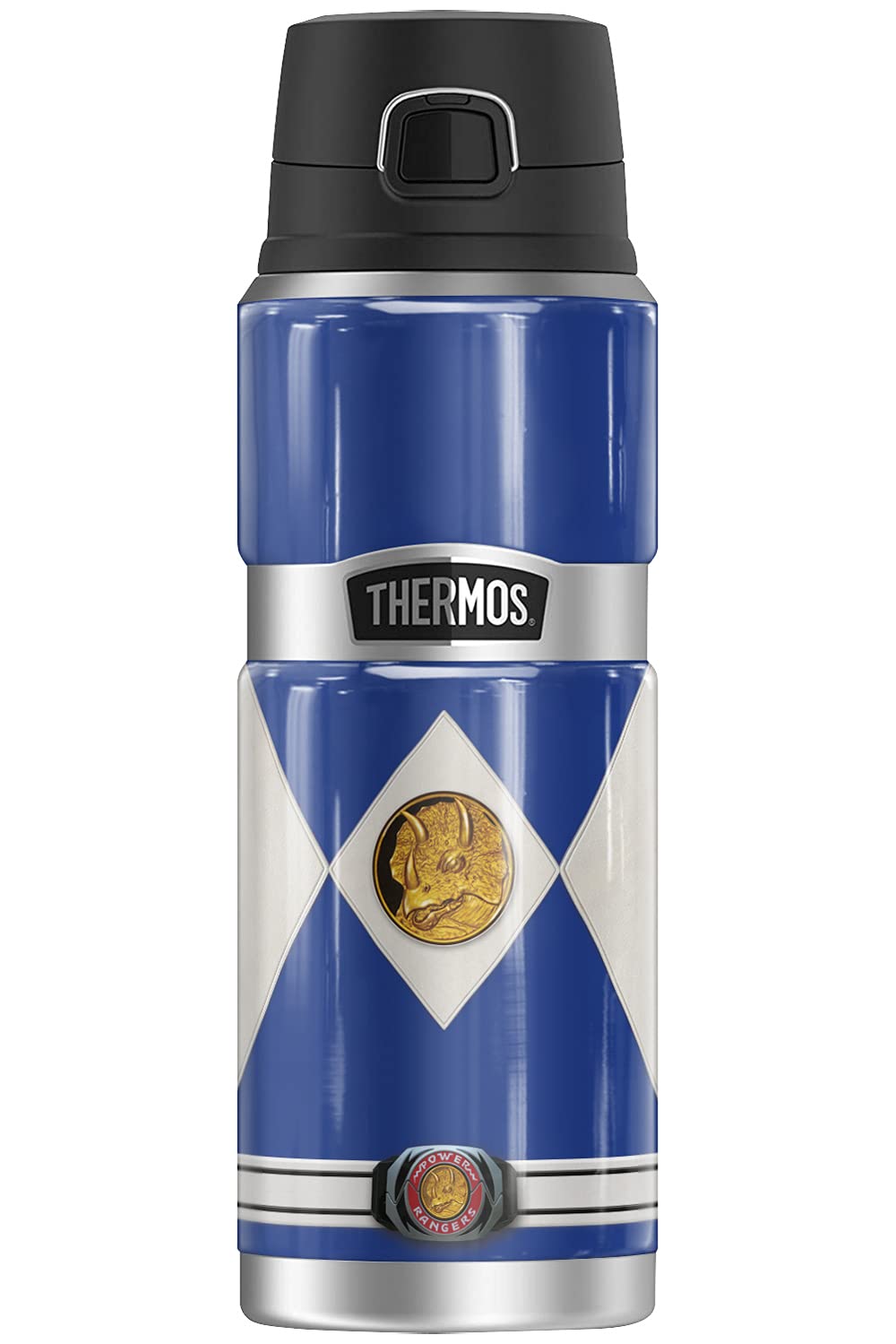 Power Rangers Blue Ranger Emblem THERMOS STAINLESS KING Stainless Steel Drink Bottle, Vacuum insulated & Double Wall, 24oz