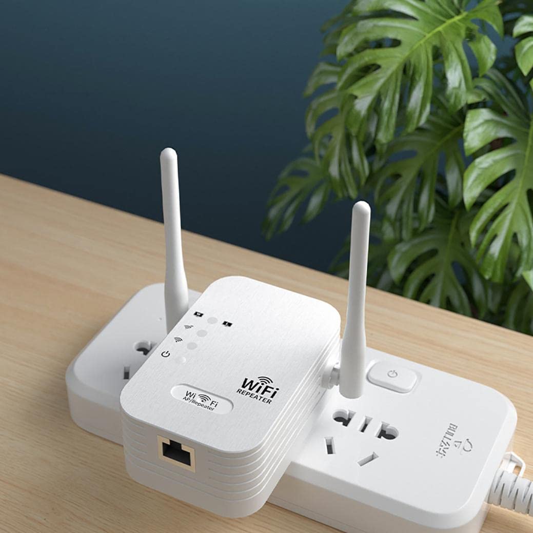 WiFi Extender Signal Booster - Wireless Internet Repeater - Long Range Amplifier with Ethernet Port - Wireless Signal Repeater with Ethernet - for Home Hotels Apartments Indoor Office
