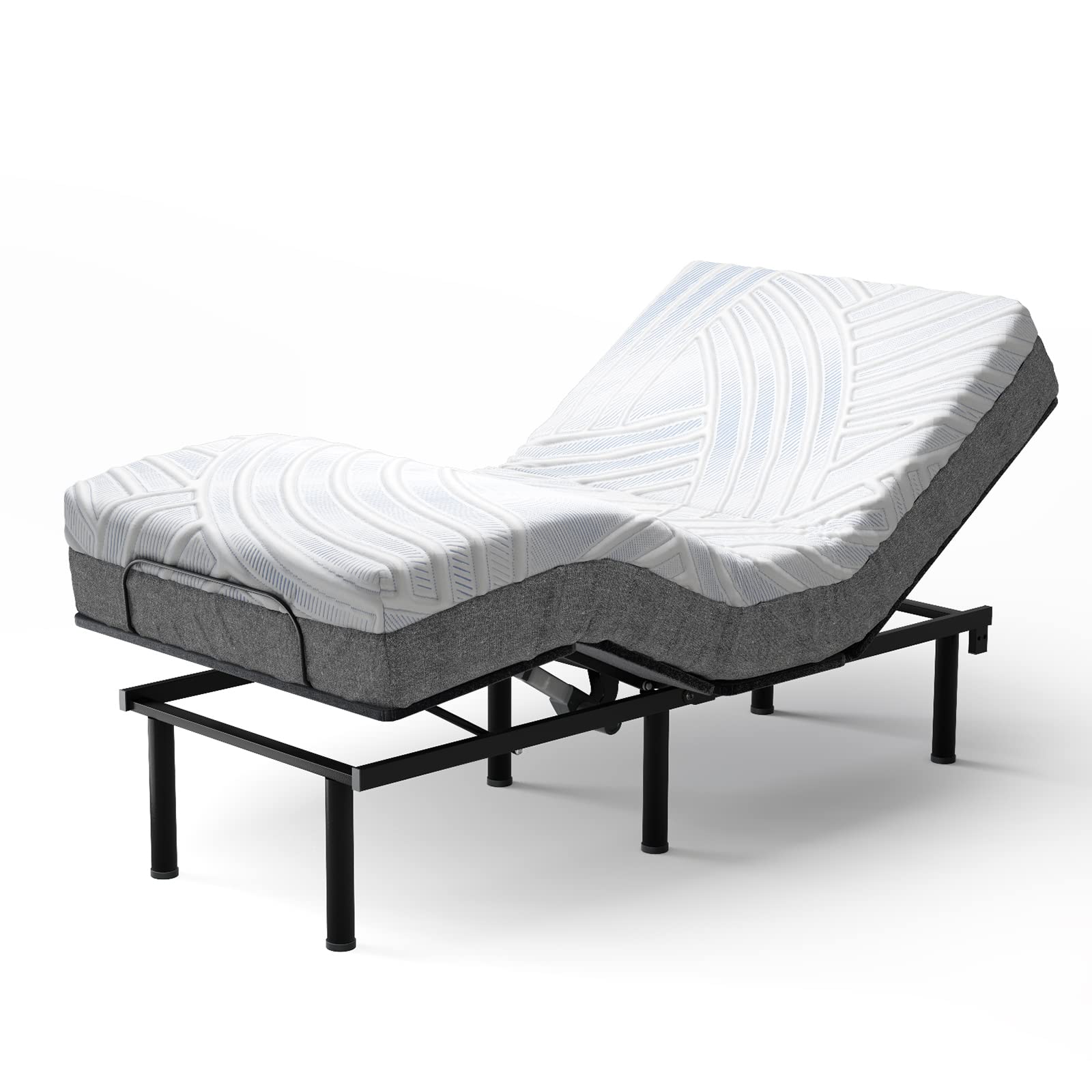 KOMFOTT 10 Inch Adjustable Bed Mattress Twin XL, 3D Transformable Cutting Mattress with Copper Gel Infused Air Memory Foam & Bamboo Charcoal Memory Foam, Mattress in a Box with CertiPUR-US Certified
