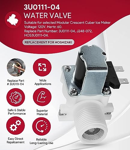Replacement for Hoshizaki 3U0111-04 Water Valve, 120V, 60HZ, J248-072, HOS3U0111-04