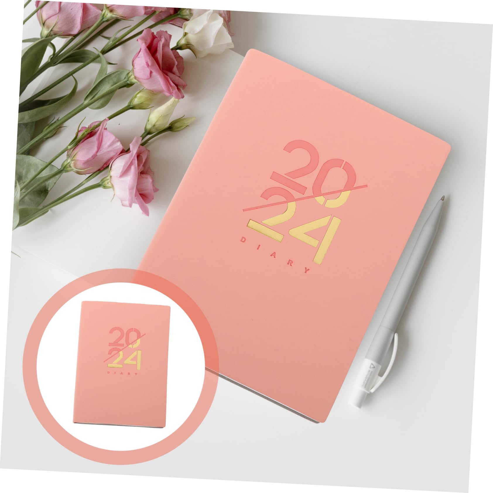 NUOBESTY 2024 Agenda Book softcover notebook planner notebook schedule recording notepad business planning notebook 2024 english notepad planning handbook office Accessories portable Paper