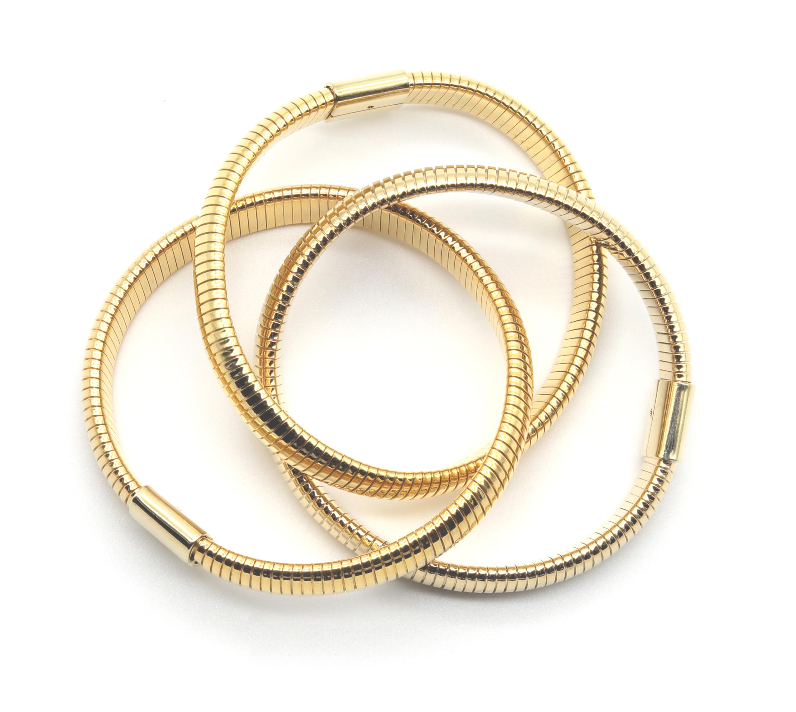 Marshal Metal Fashion Bracelet Omega Stretch Triple Cobra Bracelet (10mm x3) (Gold)