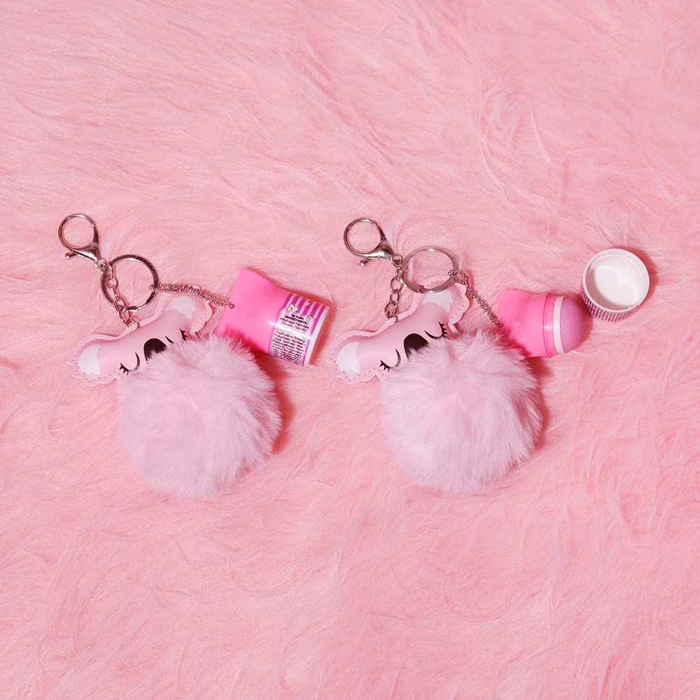 MU Kids Fruity Flavored Lip Balm with Keychain, Portable Lipstick with Plush Keychain Doll - Koala