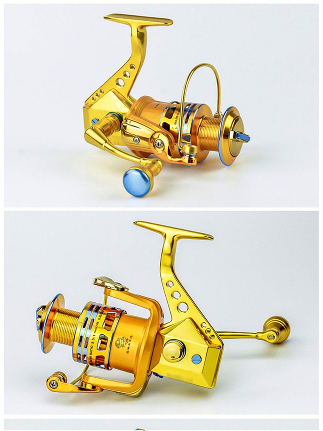 LLJPYX7L Fishing Reel, Durable Light Salt Water Reel, 5.5:1 high Speed Gear Ratio, Left/Right Hand Interchange, Solid Metal Rocker arm, 18 Bearings (Color : 5000)