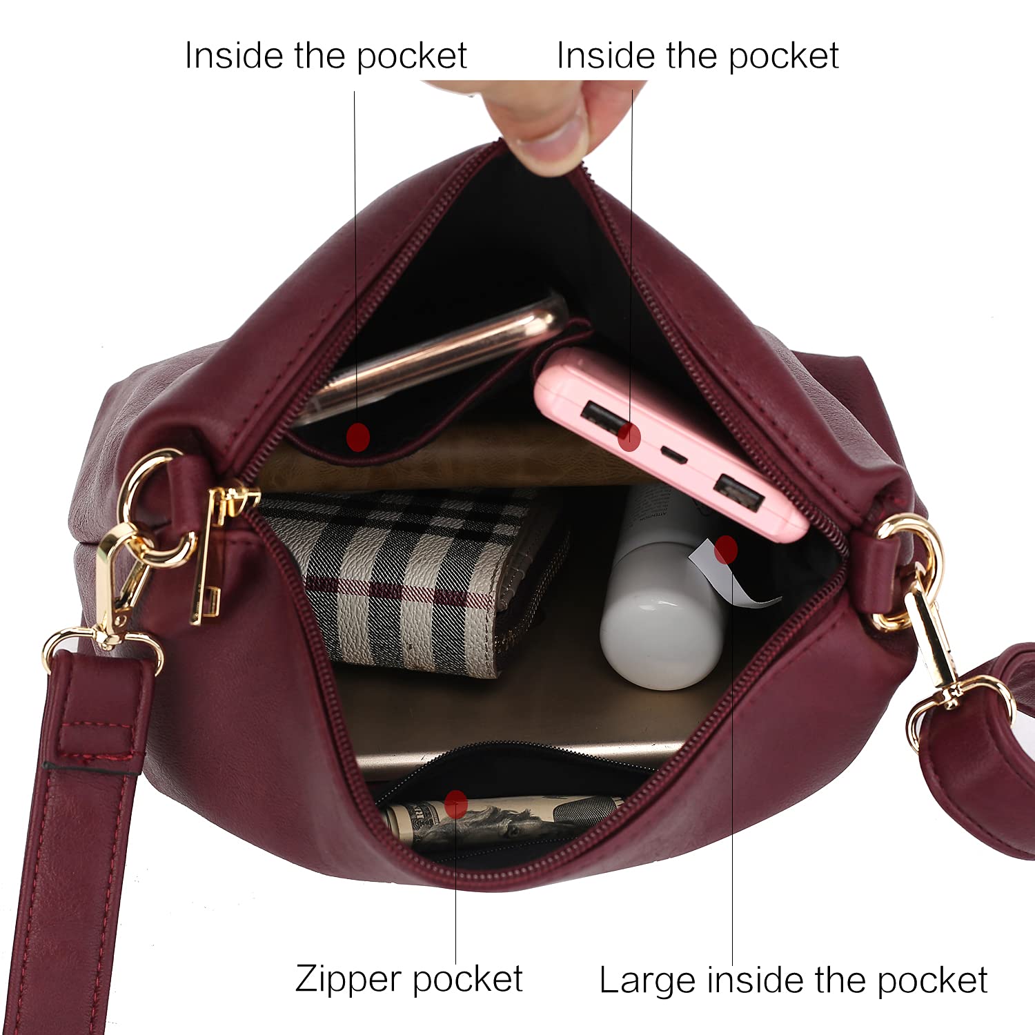 MKF Collection Tote Shoulder Bag for Women, Crossbody Purse & Wristlet -Pocketbook 3 PCs Handbag Set Black