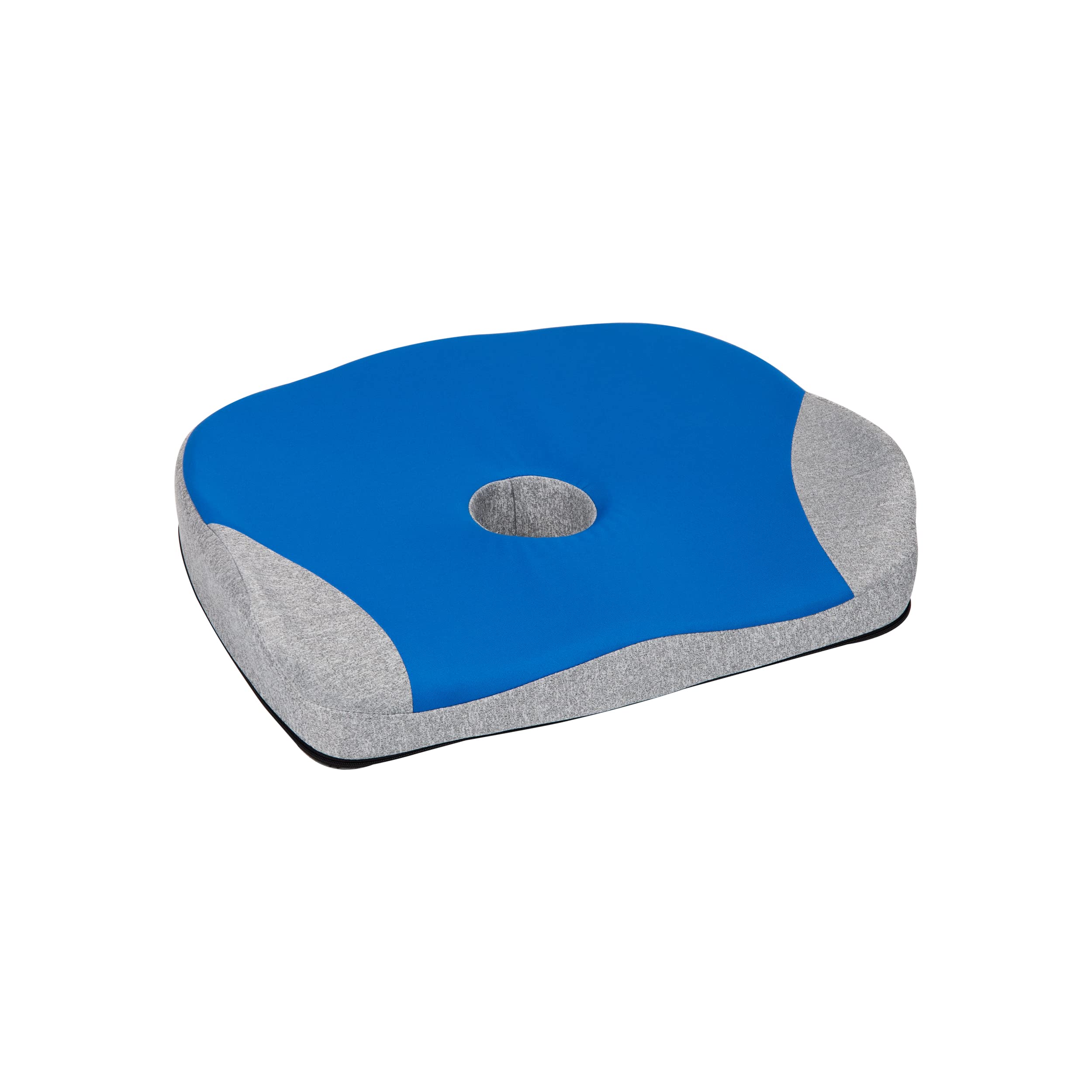 Mind Reader Office Chair Cushion, Ergonomic, Orthopedic, Portable, Car, Memory Foam, 18.25" L x 14.25" W x 2.75" H, Blue/Gray