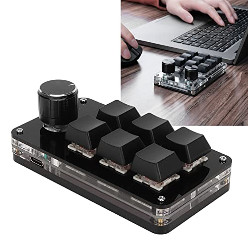 Zyyini 6 Keys Keyboard, Red Switch Full Key Custom Hot Swappable Mini Portable Keypad,One Handed Gaming Keyboard,Quick Copy and Paste Keyboard for PC Laptop,for Office, Game, Music, Media