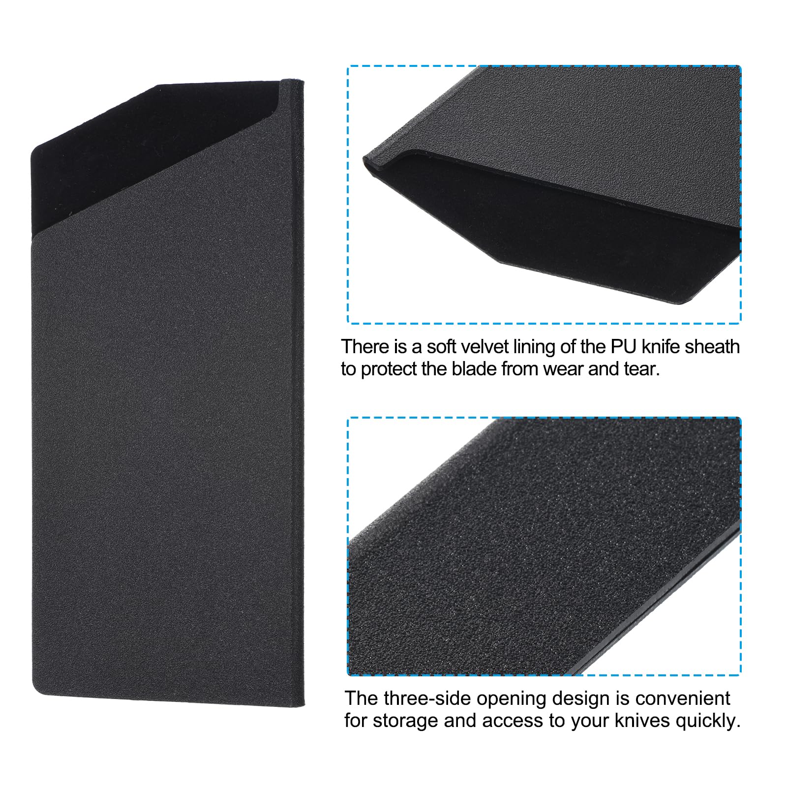 PATIKIL ABS Knife Cover Sleeves for 7" Chopping Knife Cleaver, Knives Edge Guard Blade Protector Universal Knife Sheath for Home Kitchen, Black