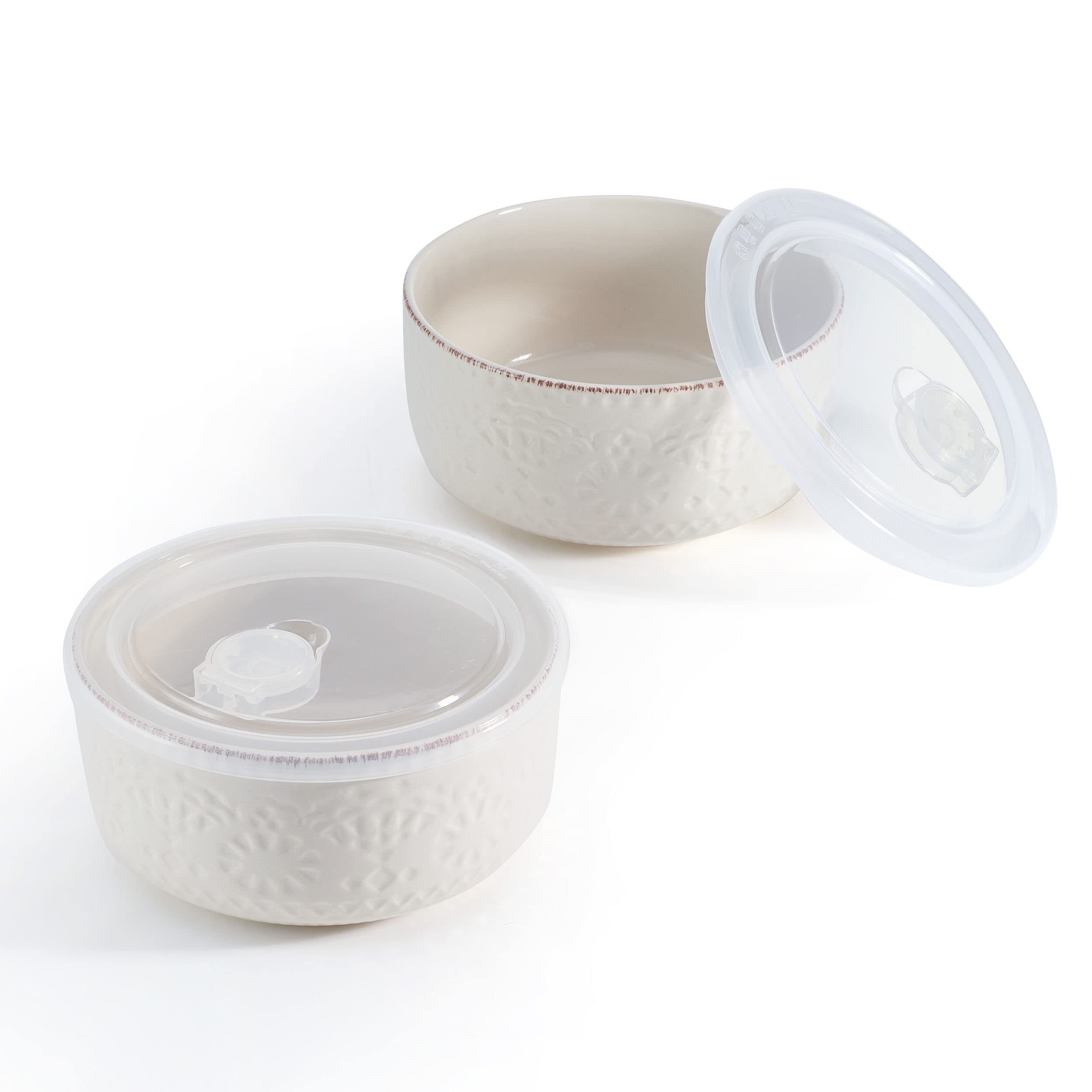 Pfaltzgraff Chateau Storage Bowls, 6 inch, Cream