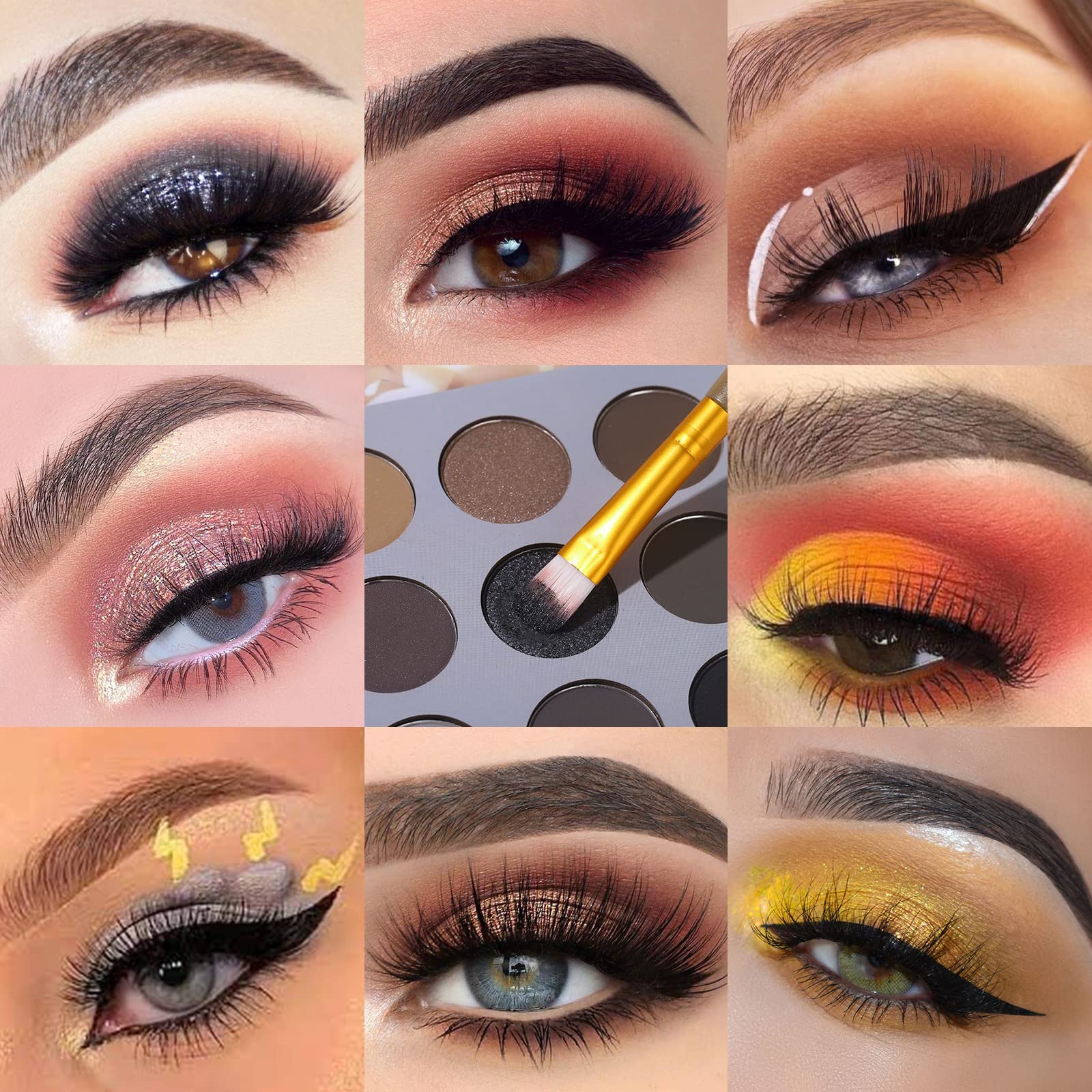 UCANBE 54 Color Eyeshadow Makeup Palette + 15 PCS Eye Brushes Set, Professional Matte Shimmer Eye Shadow Kit Highly Pigmented Long Lasting Waterproof Make up Pallet