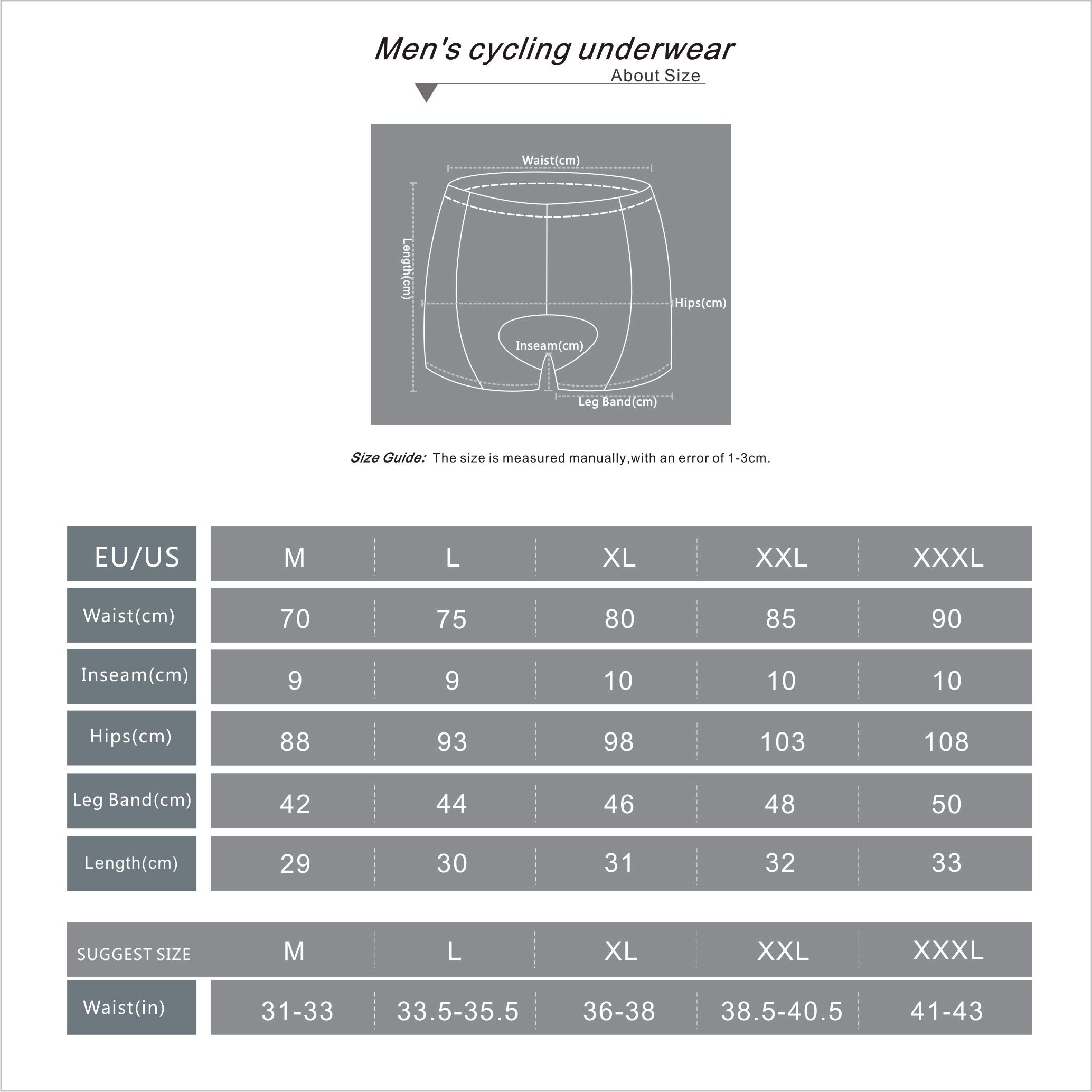 MUCUBAL Men's 3D Padded Cycling Underwear shorts MTB Bike Bicycle Undershorts(Grey,XXL)