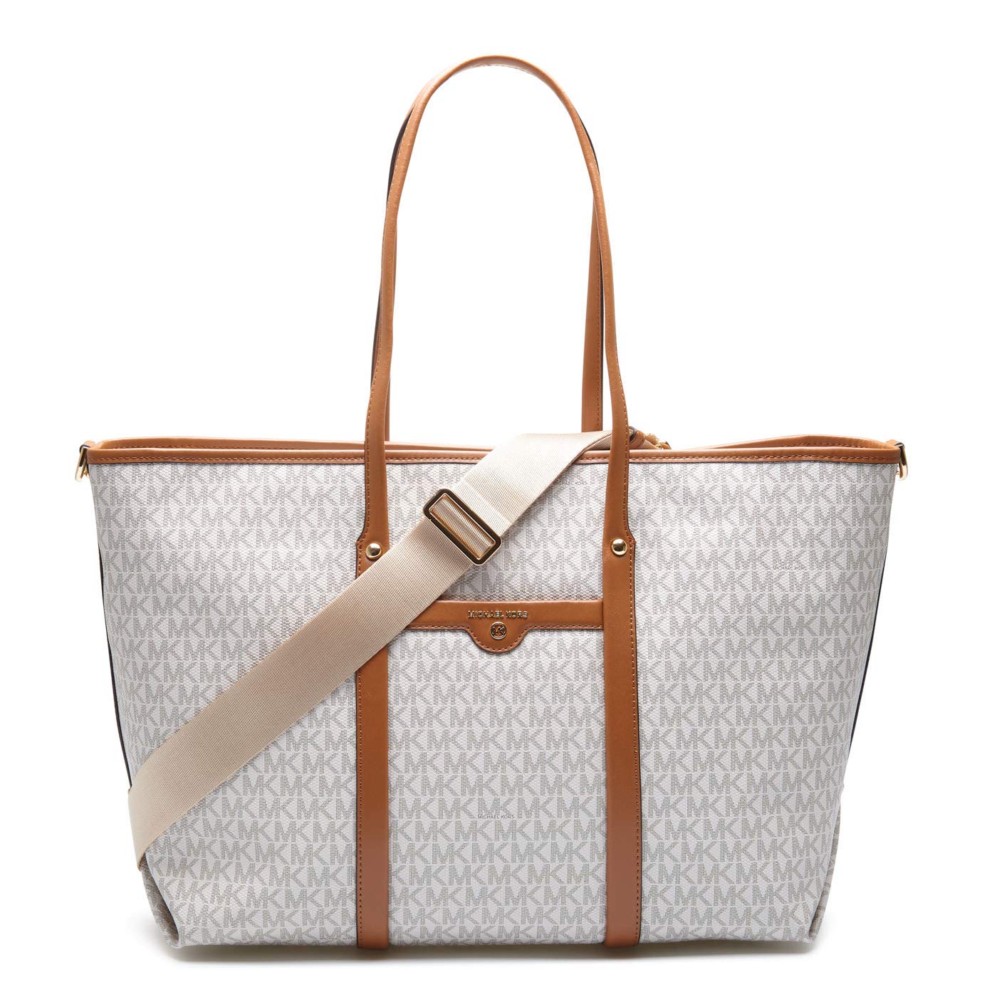 Michael Kors Beck Large Tote Vanilla/Acorn One Size