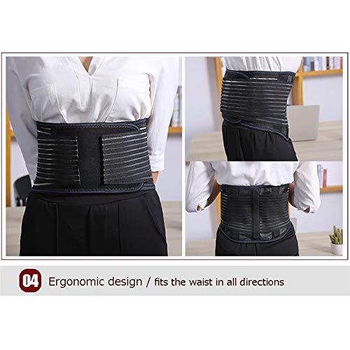 Lumbar Support Belt Lumbar Lower Back Brace and Support Belt Self-Heating Warm Back Support Belt for Pain Relief and Injury Prevention Back Braces for Lower Back Pain Relief (Size : XX-Large)