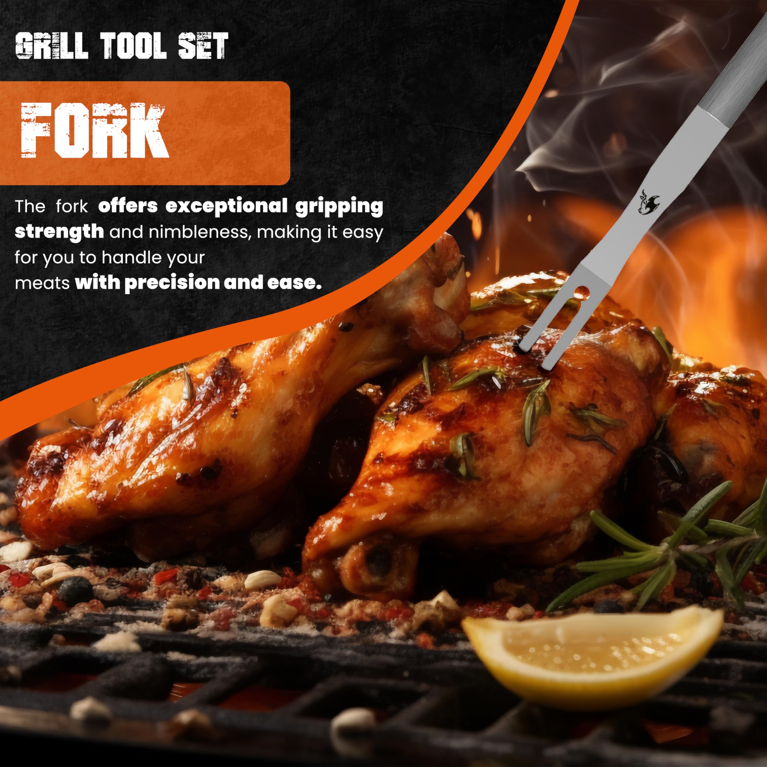 Kona Ultimate BBQ Grill Accessories Kit - All-in-One Outdoor Grilling Tools Set - Premium 18" Grill Tools & BBQ Utensils - Perfect Grill Set for BBQ Enthusiasts includes Instant Read Meat Thermometer