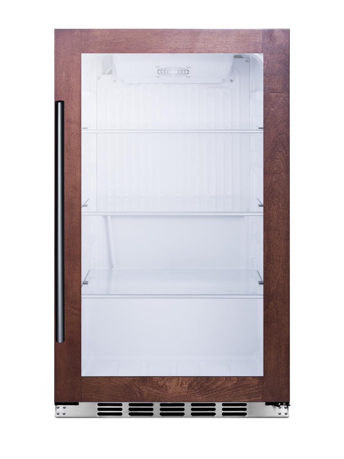Summit Appliance SPR489OSCSSPNR Commercially Approved Shallow Depth Indoor/Outdoor Beverage Cooler for Built-in or Freestanding Use with Panel-Ready Door Trim, Glass Door and Stainless Steel Cabinet