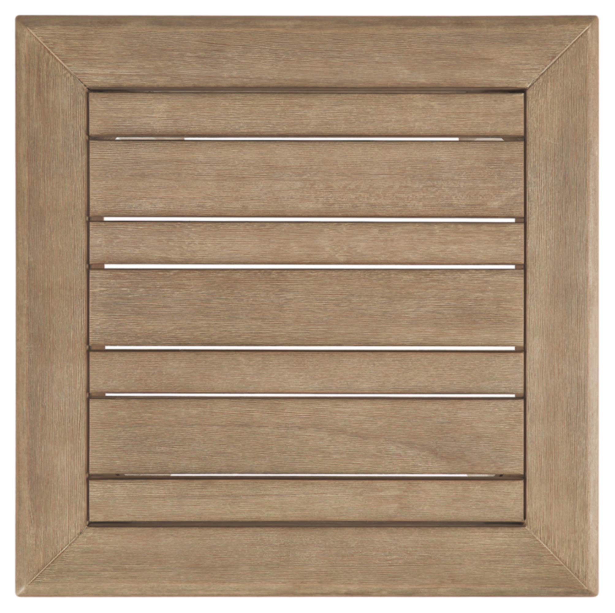 Signature Design by Ashley Gerianne Outdoor Eucalyptus Wood Square End Table, Beige