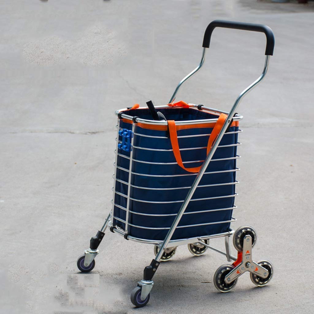 Shopping Trolley on Wheels Multi Function Shopping Cart 8 Wheel Climbing Trolley Lightweight Folding Wheeled Rolling Luggage Cart Storage Hand Trucks,