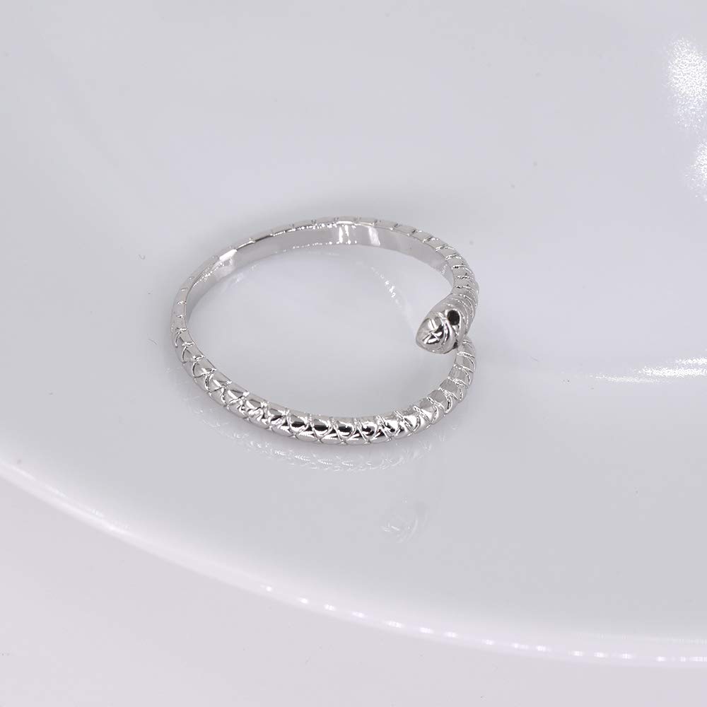 LEMON GRASS Little Silver Snake Ring Adjustable One Size