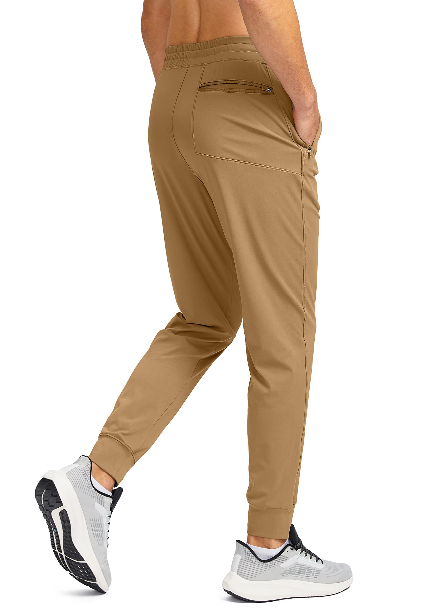 Pudolla Men's Joggers Sweatpants with 3 Zipper Pockets Workout Track Pants for Men Running Gym Walking Casual Golf(Slate Blue Medium)