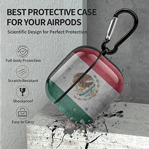 YouTary Compatible with Airpods 3 Case Cover 2021 with Keychain Mexico Flag Pattern Pattern, Apple AirPod Headphone Cover Unisex Shockproof Protective Wireless Charging