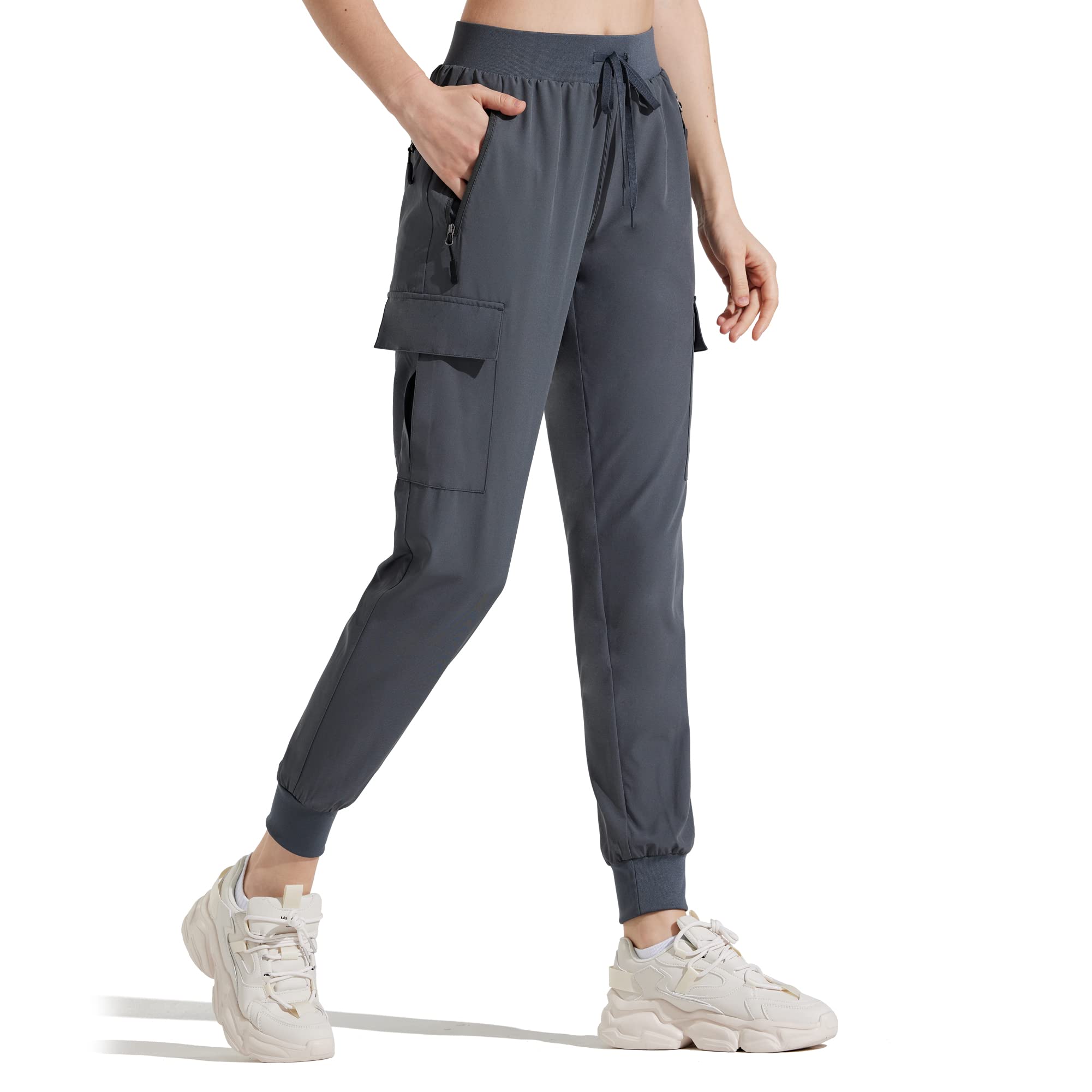 M MAROAUT Women's Hiking Pants Athletic Cargo Joggers with Zipper Pockets
