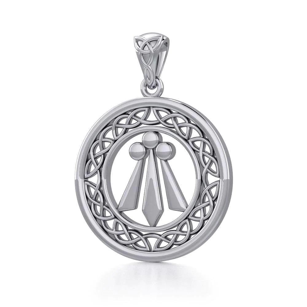PETER STONE JEWELRY Awen The Three Rays of Light with Celtic Silver Pendant TPD5305