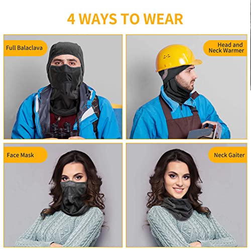 Mens Balaclava Winter Ski Face Mask Breathable Windproof Thermal for Motorcycle Riding Cycling in Cold Weather Black