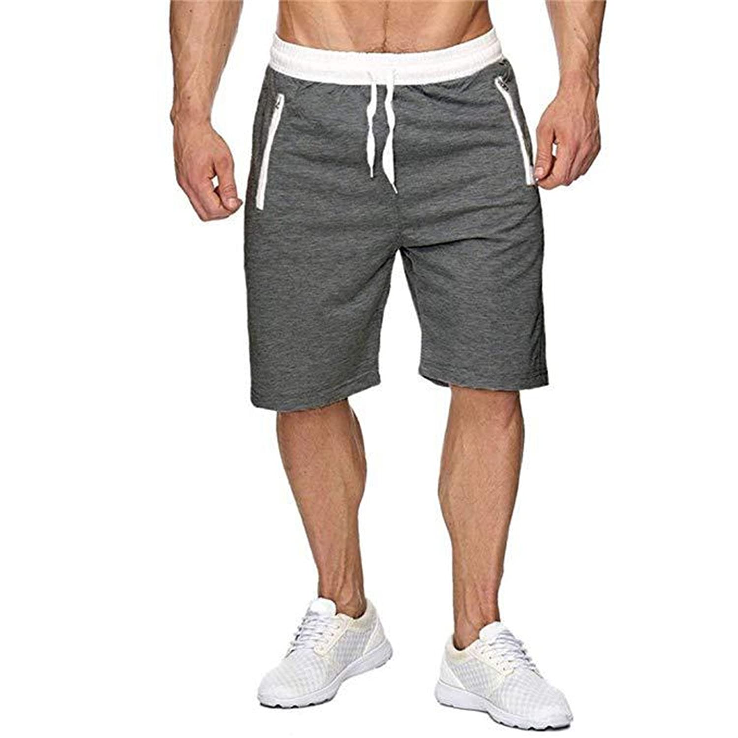 Mens Gym Workout Shorts Running Training Drawstring ShortPants Lightweight Soft Breathable Sweat-Wicking Loose-fit Short (Dark Gray,3X-Large)