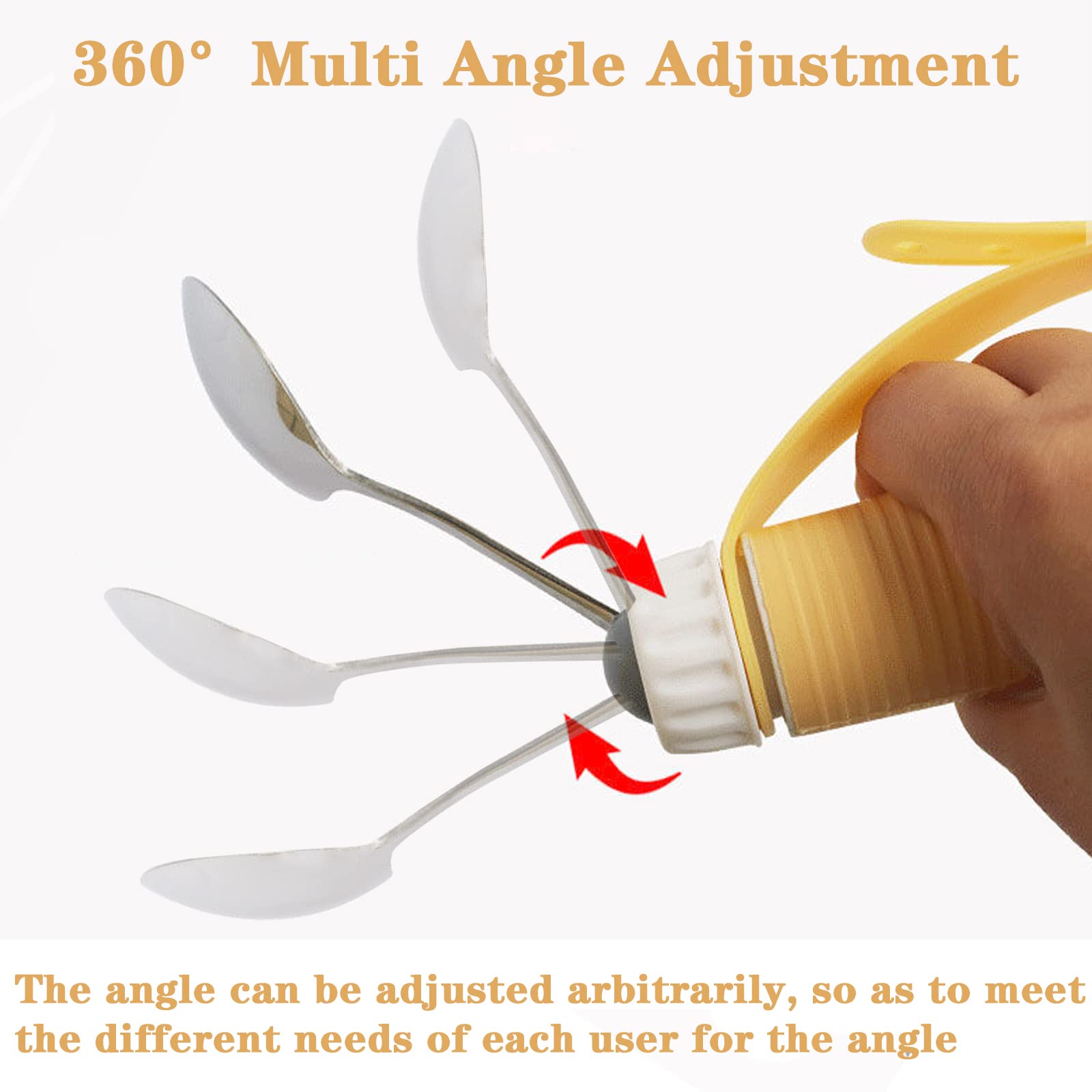 Weighted Adaptive Utensils for Hand Tremors Swivel Spoons Forks with Scoop Plate Set Built Up Utensils for Adults Parkinsons Patients Muscle Weakness Arthritis Elderly