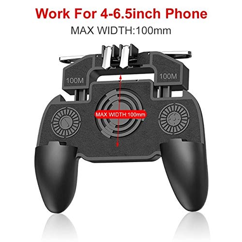 TJLSS Gaming Grip Portable Durable Upgraded 4 in 1 Game Mobile Controller with Cooling Fan Game Joystick for 4-6.5 Inch Phone