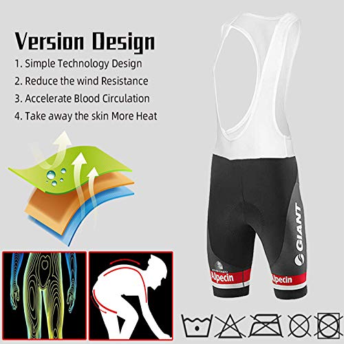 Men's Cycling Jersey Set Professional Bicycle Team Short Sleeve Breathable Quick-Dry Shirt with 4D Padded Bib Shorts