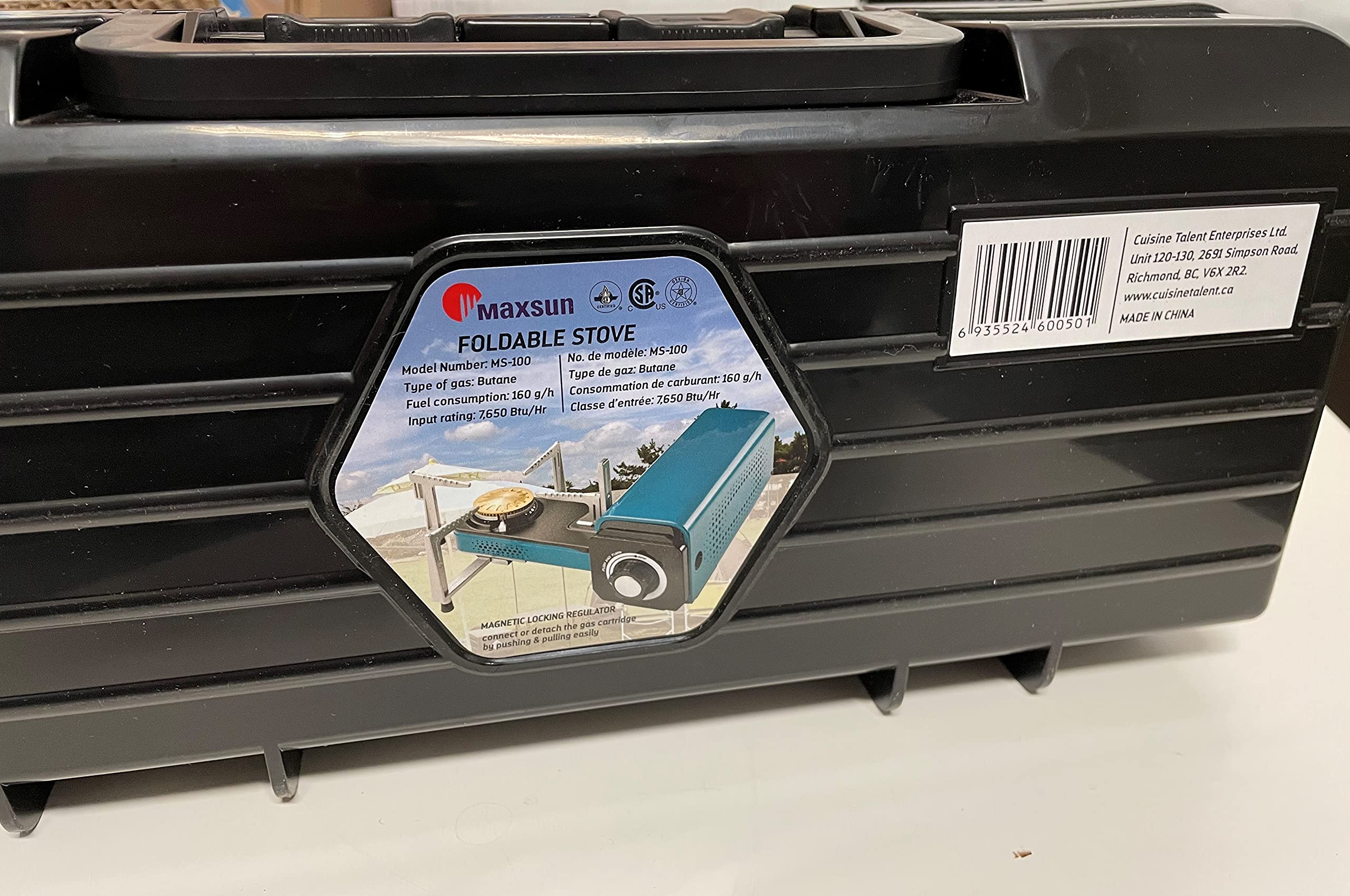 Maxsun Camp Stove Compact Butane Stove with Carrying Case MS-100, 7,250BTU, Foldable Portable Stove