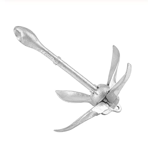 SMANNI Galvanized 1.5 Kg Anchor for Canoe Kayaks Raft Boat Sailboat Fishing Marine Accessories