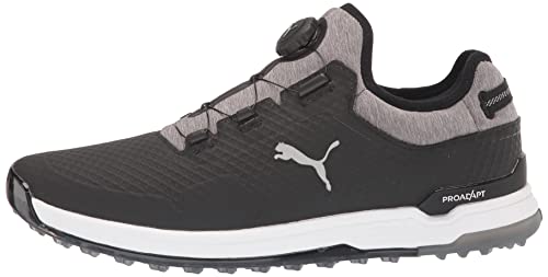 Puma Golf Men's Proadapt Alphacat Disc Golf Shoe, Puma Black/Puma Silver/Quiet Shade, 10.5