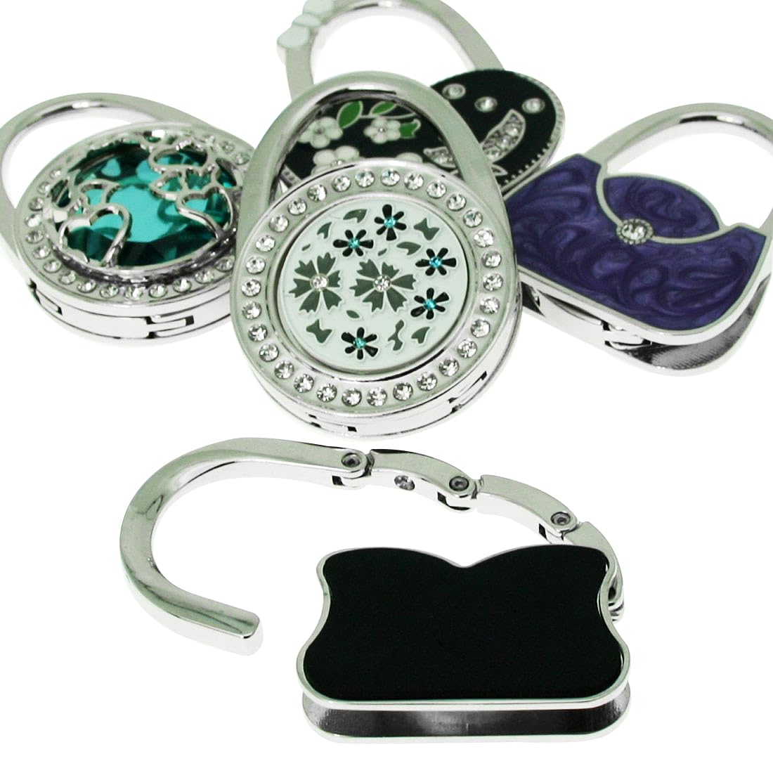 kilofly Purse Hook [Set of 5] - Foldable - Floral Lake Pouch