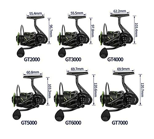 LLJPYX7L Smooth Fishing Reel, Fishing Reel Salt Water Fresh Water BB Large Capacity Full Wire Cup, Suitable for Novice use (Size : 6000)