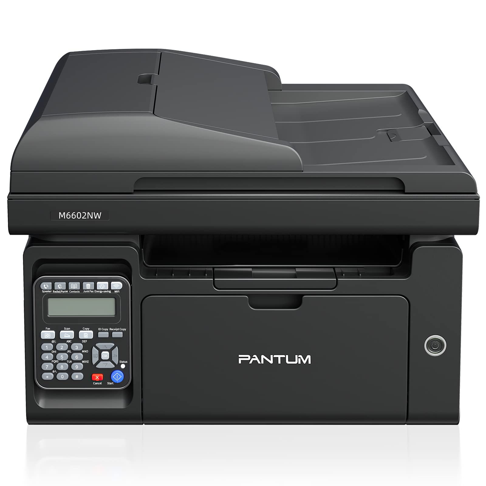 Pantum All in One Laser Printer Monochrome Printer Scanner Copier and Fax with Auto Document Feeder, Wireless Multifunction Black and White Laser Printers for Home Use, M6602NW, Black