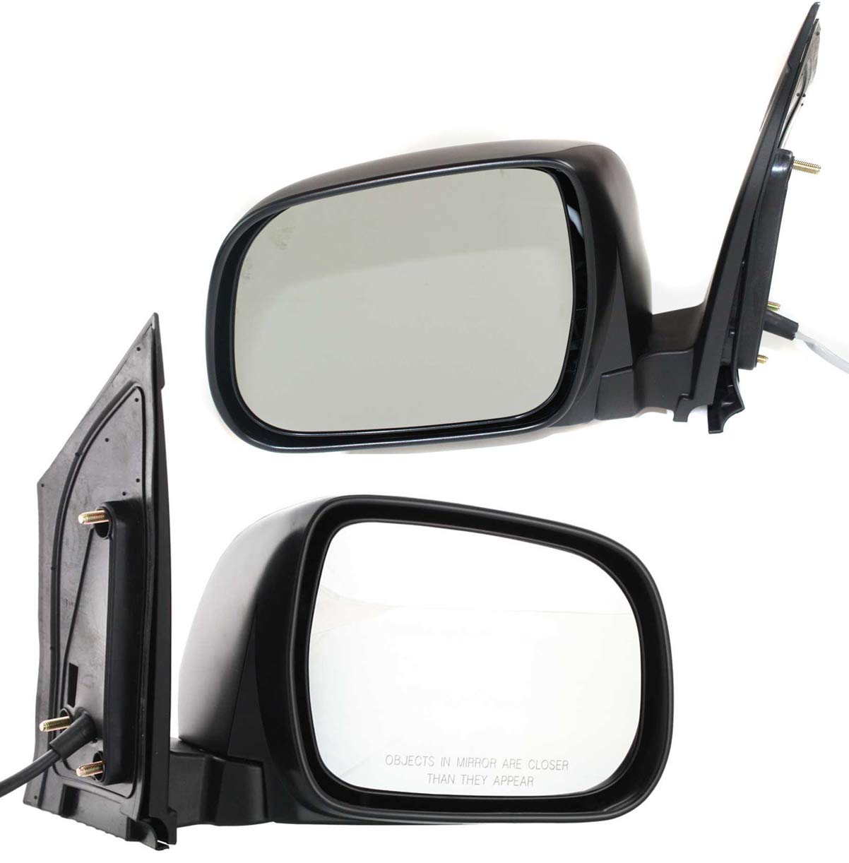 Kool Vue Left & Right Power Non-Heated Door Mirrors Compatible With Toyota Sienna 2004-2010 Textured Pair