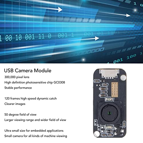 USB Camera Module, Fixed Focus High Speed Dynamic Catch Clearer Images High Definition Photosensitive Built in Camera Module 50 Degree View Field for Computer