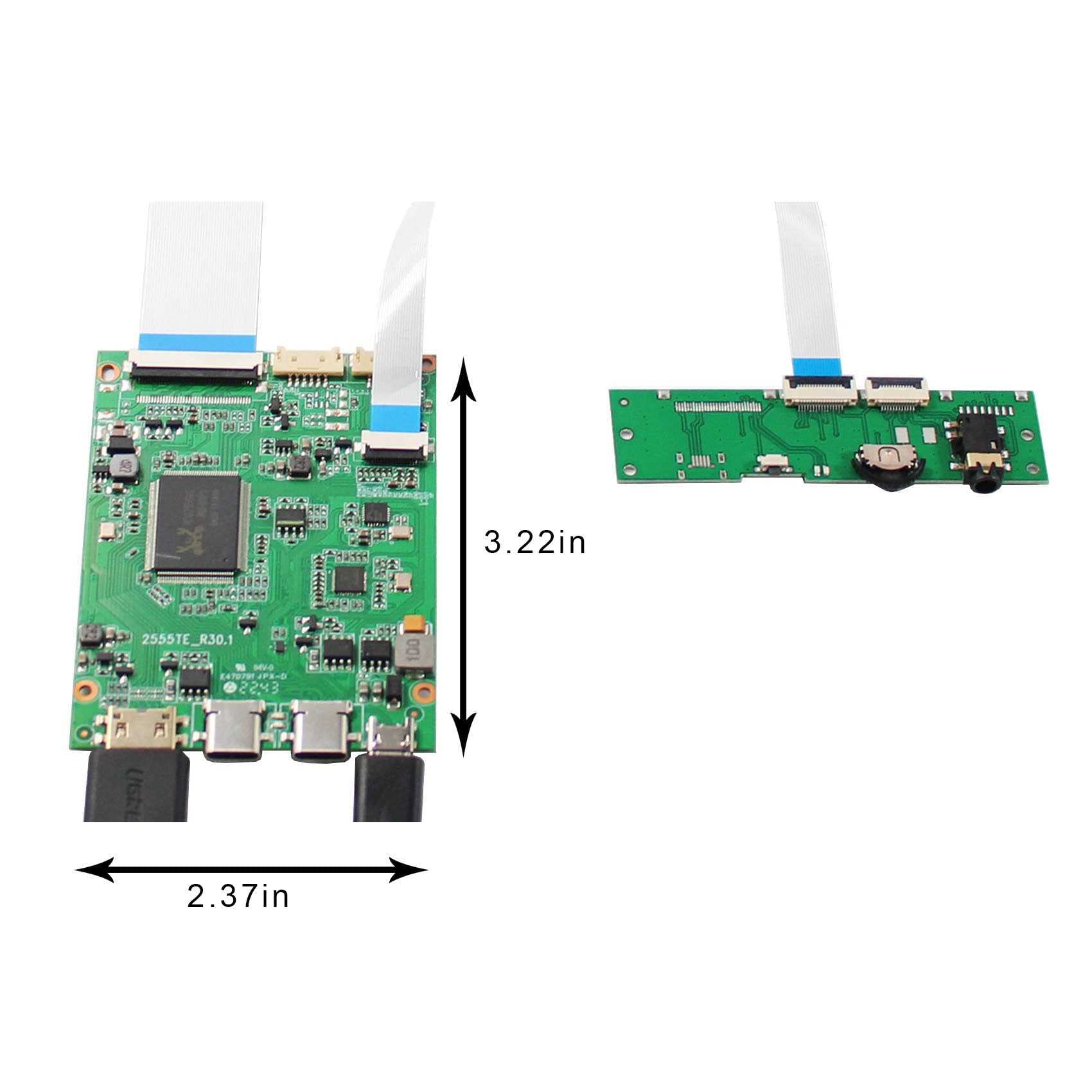 VSDISPLAY Type-C Mini HD-MI LCD Controller Board Works for 12.6'' 1920x515 LCD Display Screen NV126B5M N41/N42