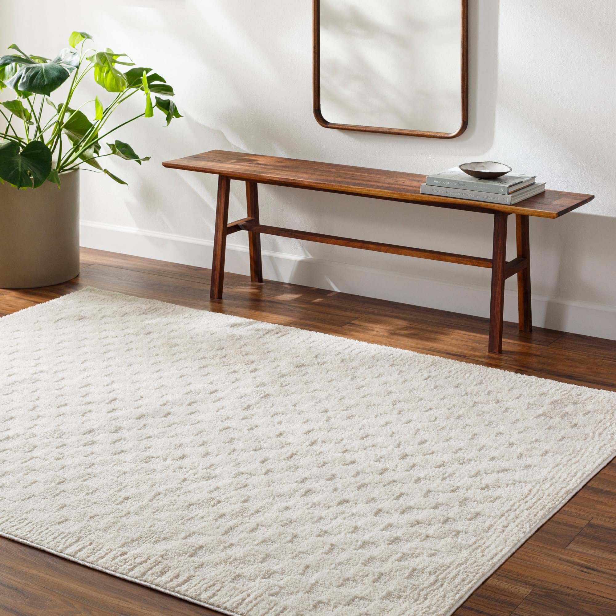 Livabliss Freud Modern Machine Woven Area Rug, 9'2" x 12', Ivory