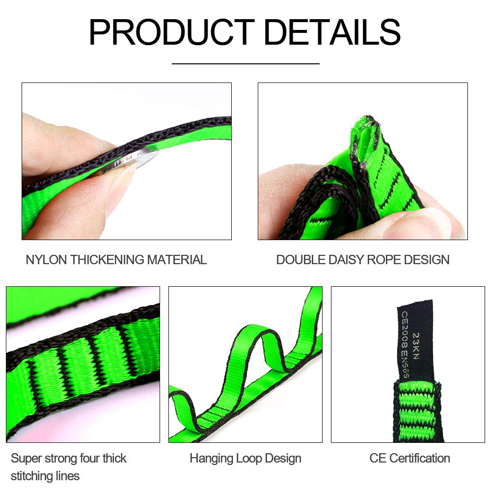 KIKIGOAL 2pcs Safety Daisy Chains Strong Climbing Strap Adjustable Nylon Strap Rope Yoga Pilates Stretching Straps (grey, 105cm * 1.5cm/41.34'x0.59")
