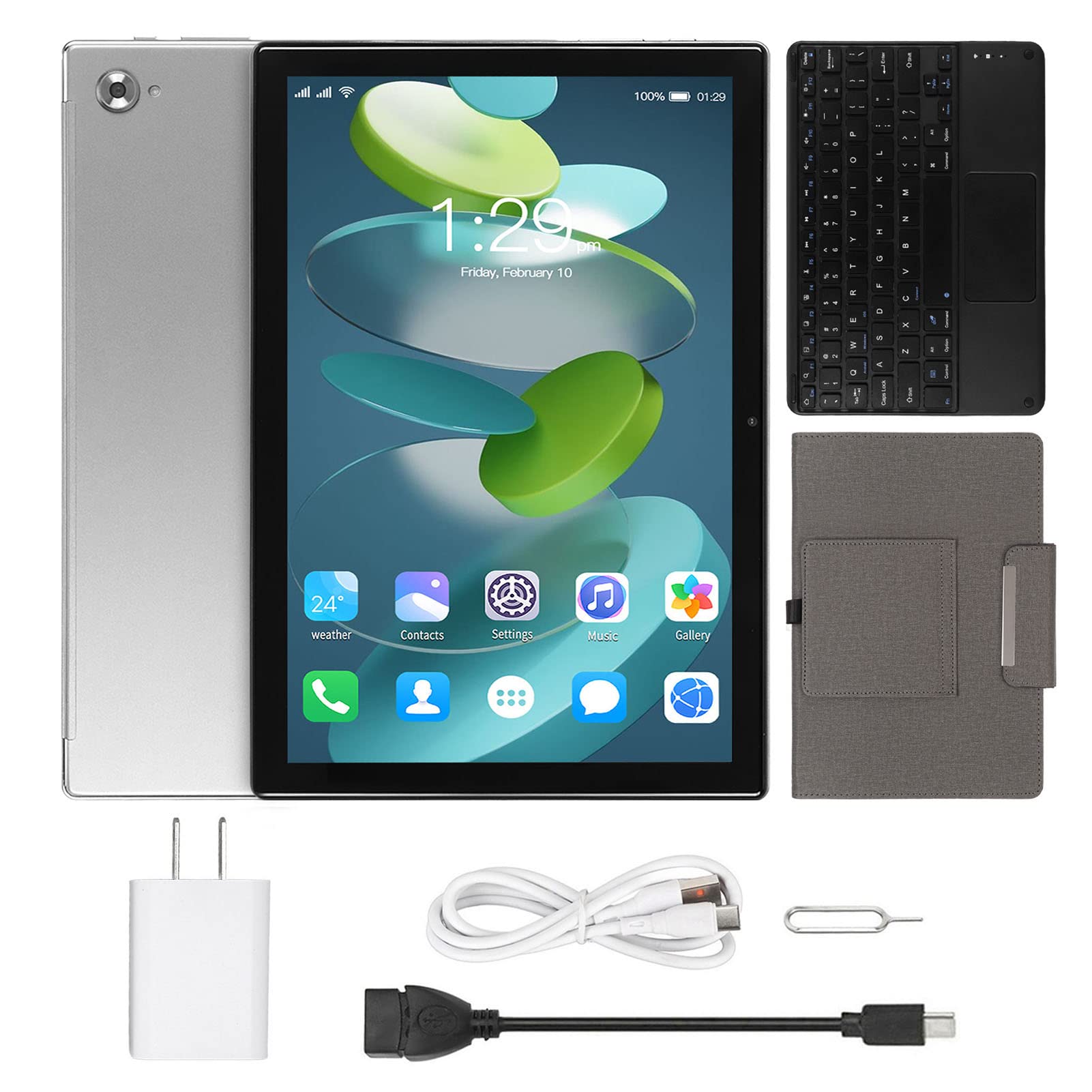 MAVIS LAVEN Gaming Tablet, HD Tablet 10.1in FHD 8GB RAM 256GB ROM Aluminium Alloy Octa Core CPU for Family (US Plug)
