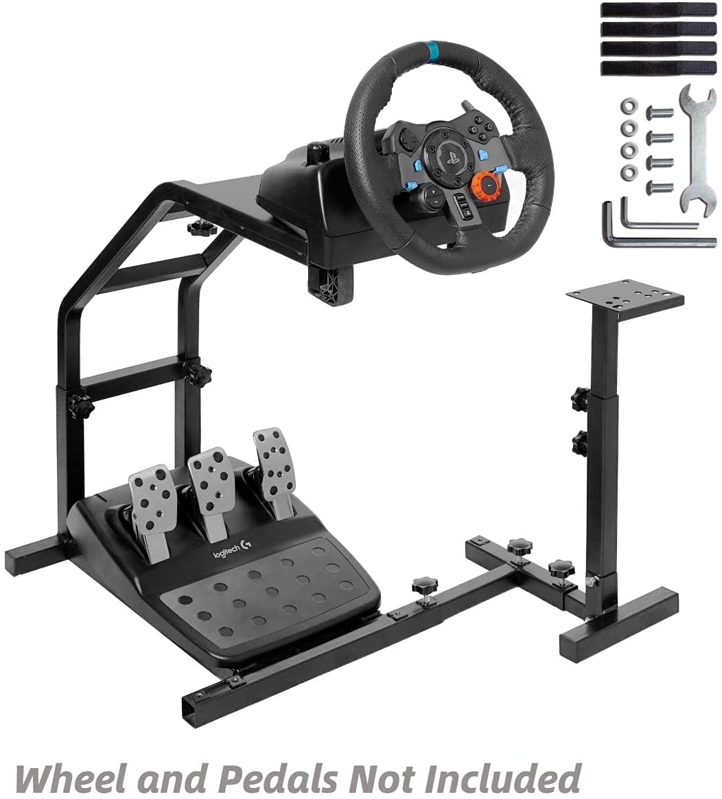 Marada Racing Wheel Stand Adjustable Compatible with Logitech/Thrustmaster G29/G27/G25/G920/G923,T300RS,TX,T500RS Racing wheel,Steering wheel; Racing Simulator Stand without Wheel, Shifter and Pedals