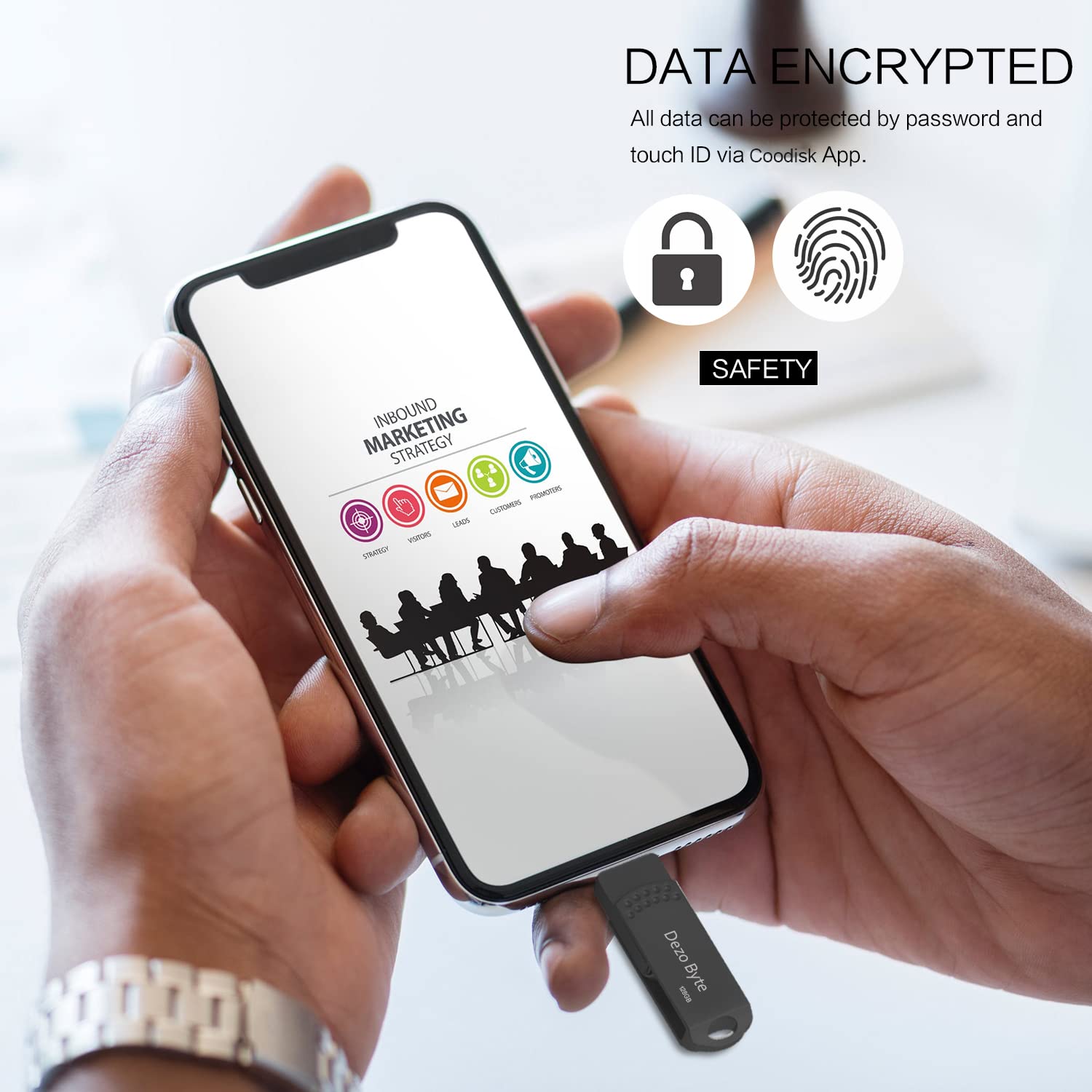 USB Flash Drive 128GB 3in1 for i Phone Photo Stick Android USB C Thumb Drive External Storage Compatible i Phone Pad Pro MacBook Android USB C Computer Black DDPG-128GB