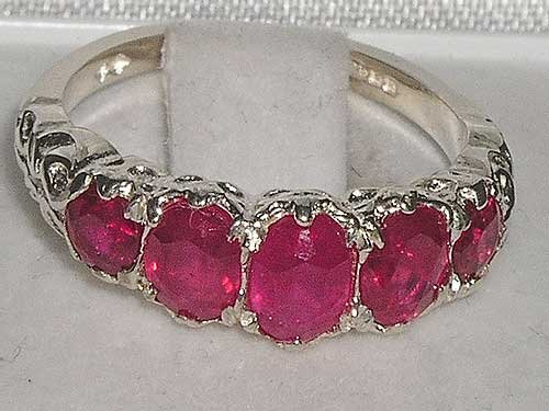 LetsBuyGold 925 Sterling Silver Real Genuine Ruby Womens Promise Ring - Size 9