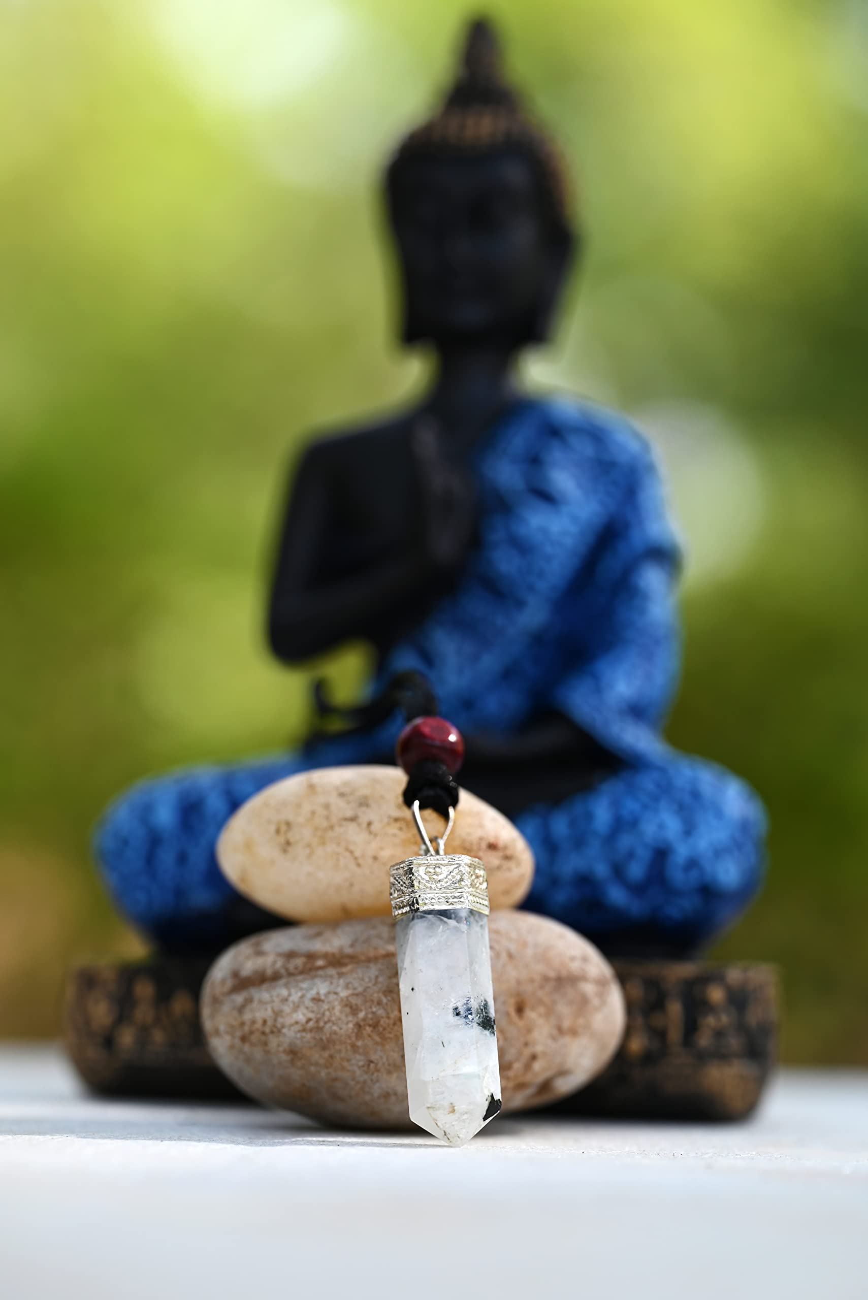 Rainbow Moonstone Crystal Healing Pendant - For Crown Chakra | Enhances Intuition And Stability. Relieves Emotional Stress. Brings Hope, Luck, Abundance, Harmony And Fortune. Protective Talisman
